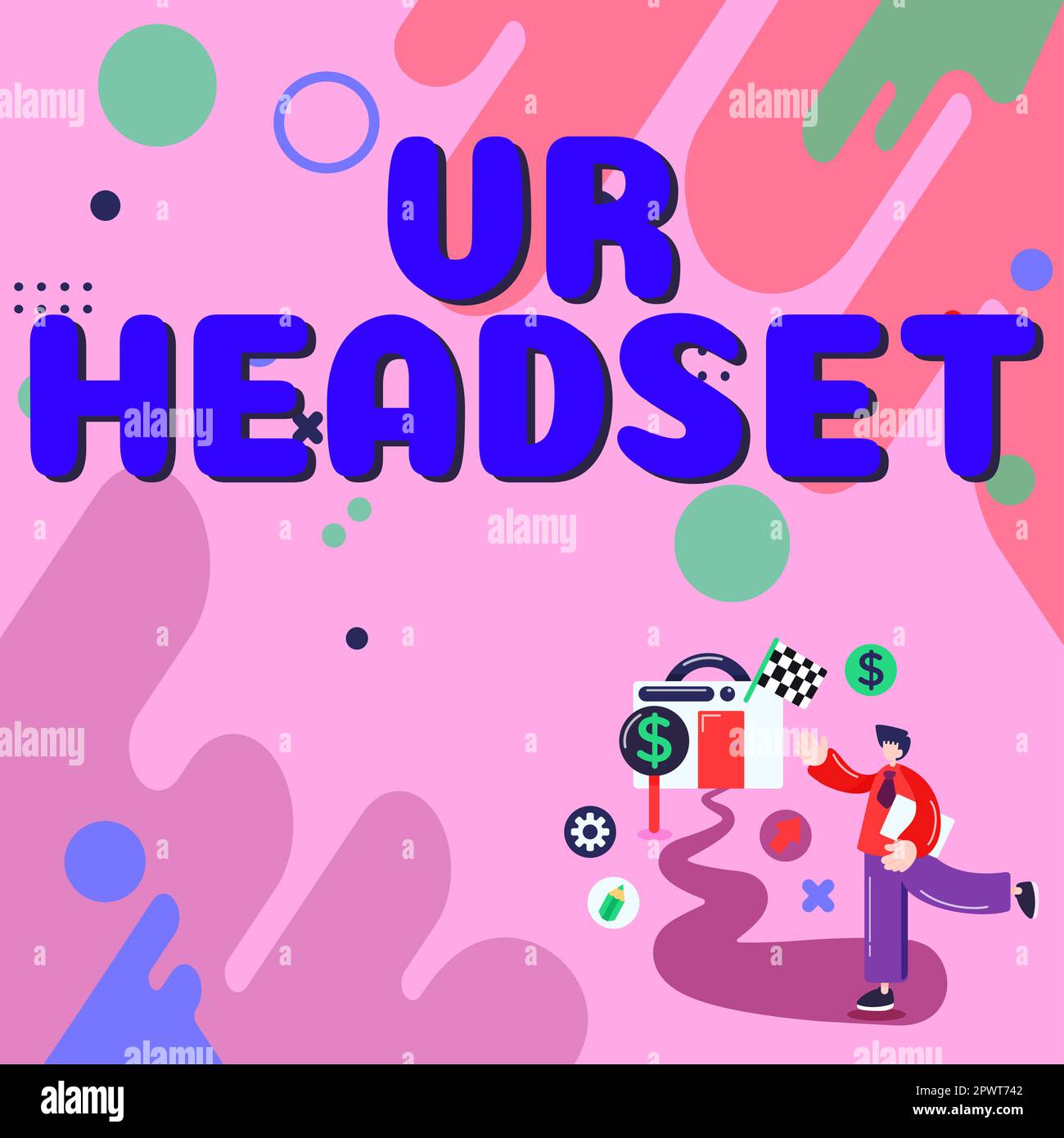 Handwriting text Vr Headset, Business showcase head-mounted device that ...