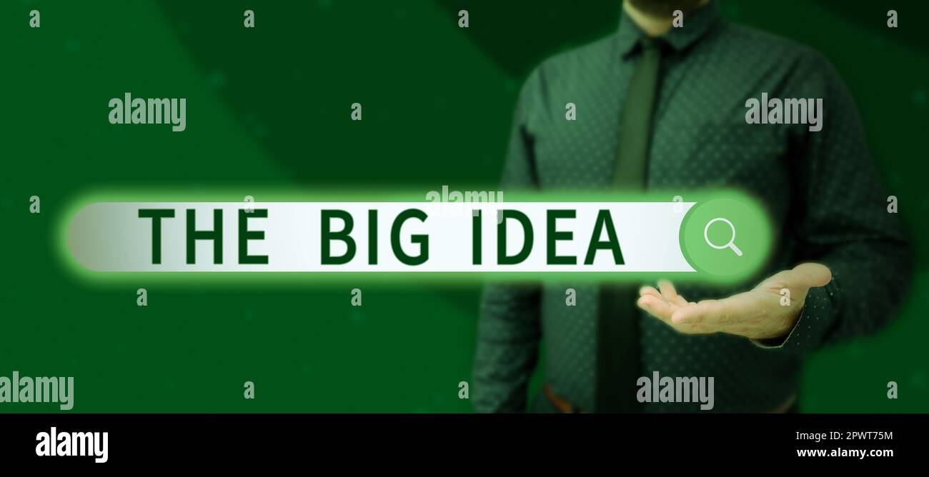 Text sign showing The Big Idea, Word Written on have a successful idea ...