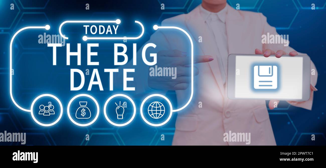 Text showing inspiration The Big Date, Internet Concept Important day ...