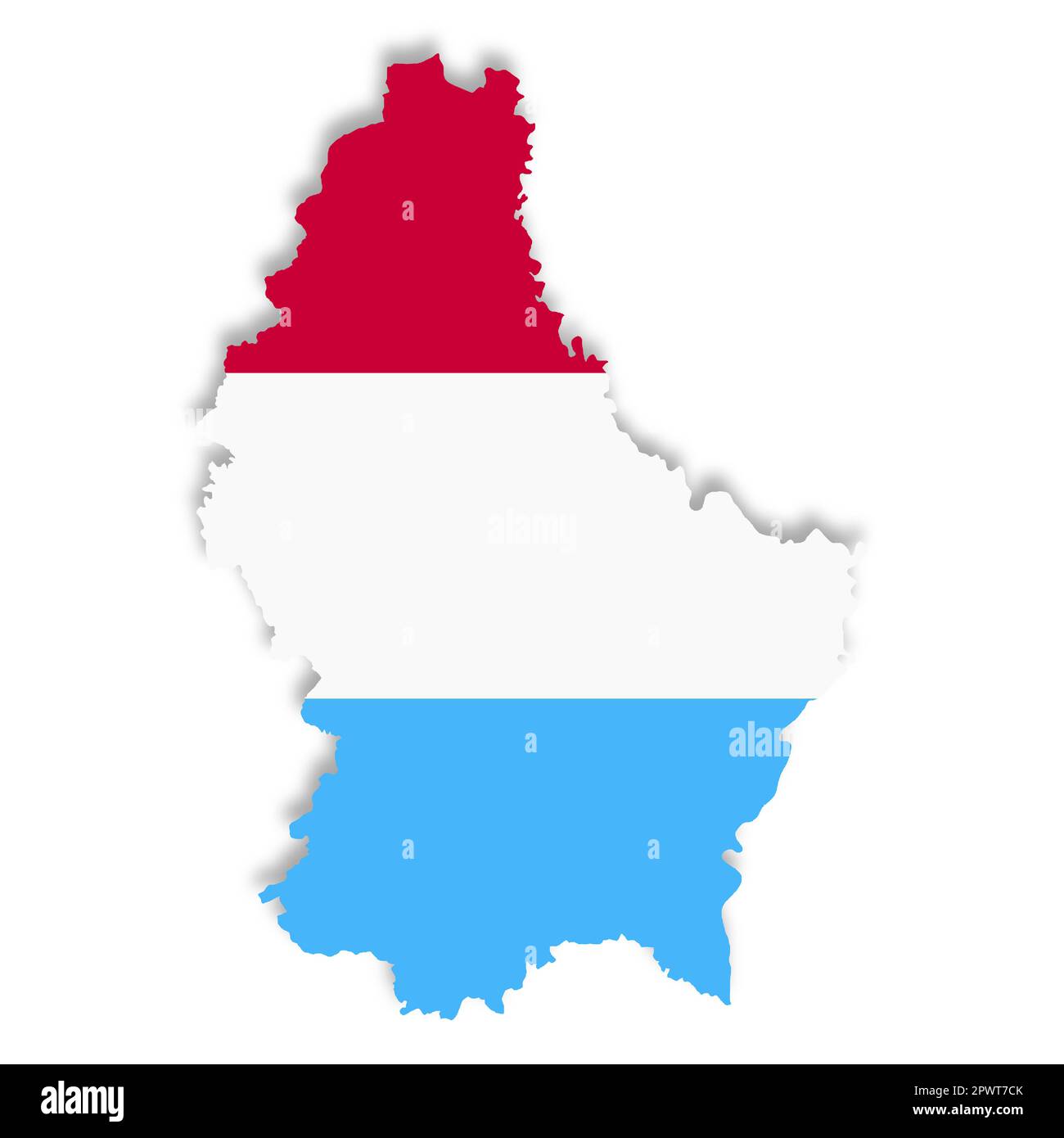 A Luxembourg flag map on white background with clipping path 3d ...