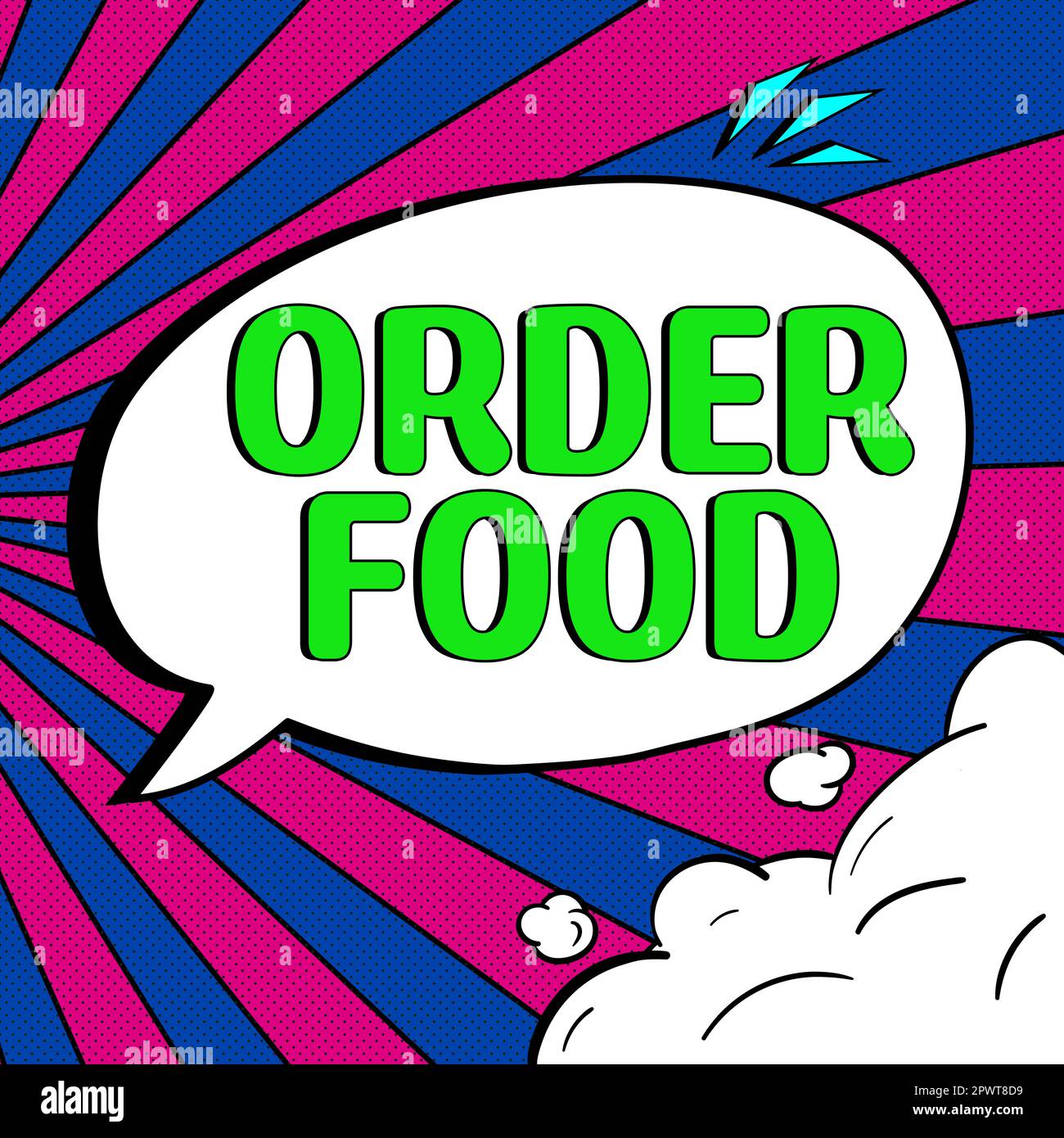 Hand writing sign Order Food, Word for the process of requesting a ...