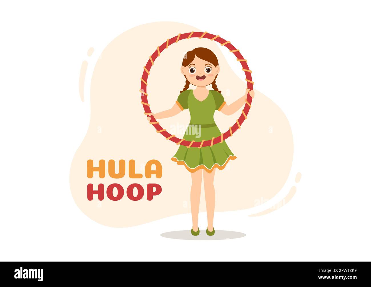 Hula Hoop Illustration with Kids Exercising Playing Hula Hoops and ...