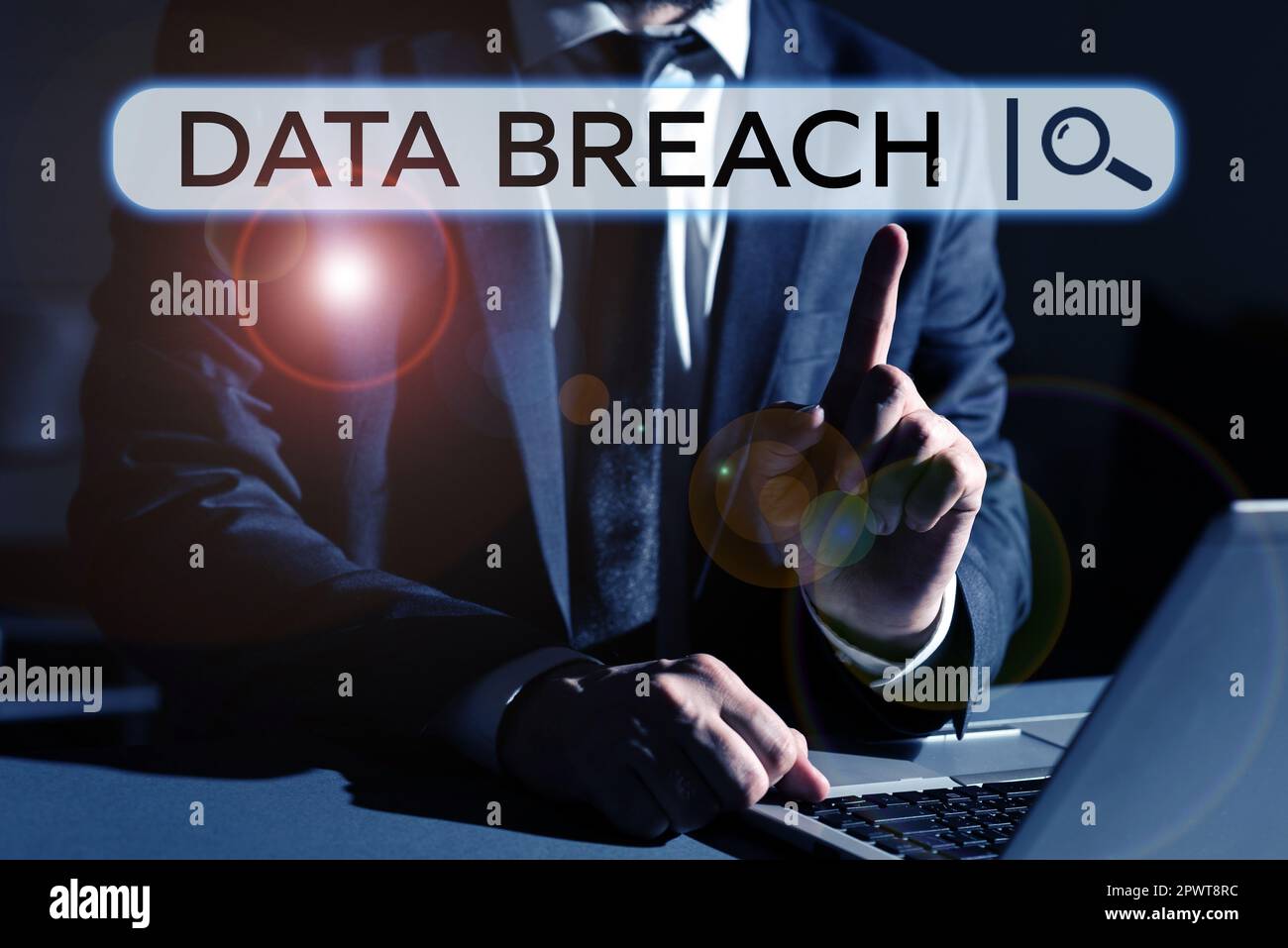 Text sign showing Data Breach, Business showcase security incident ...