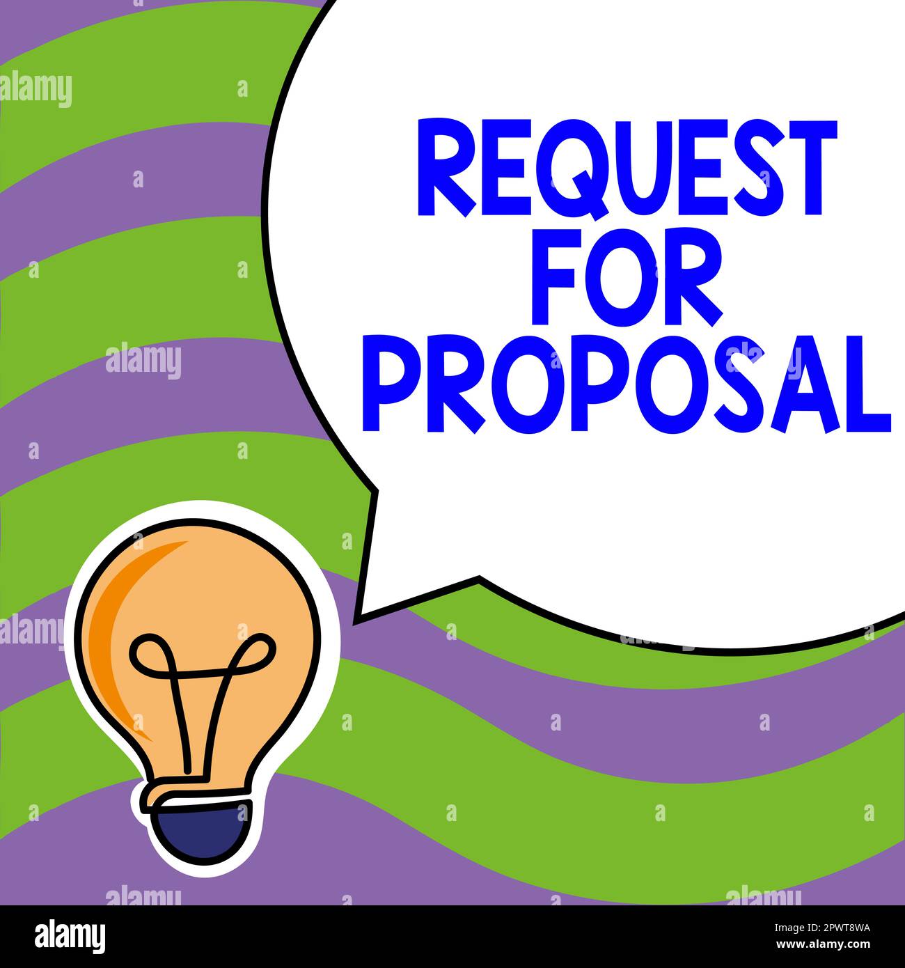 Sign displaying Request For Proposal, Concept meaning document contains ...