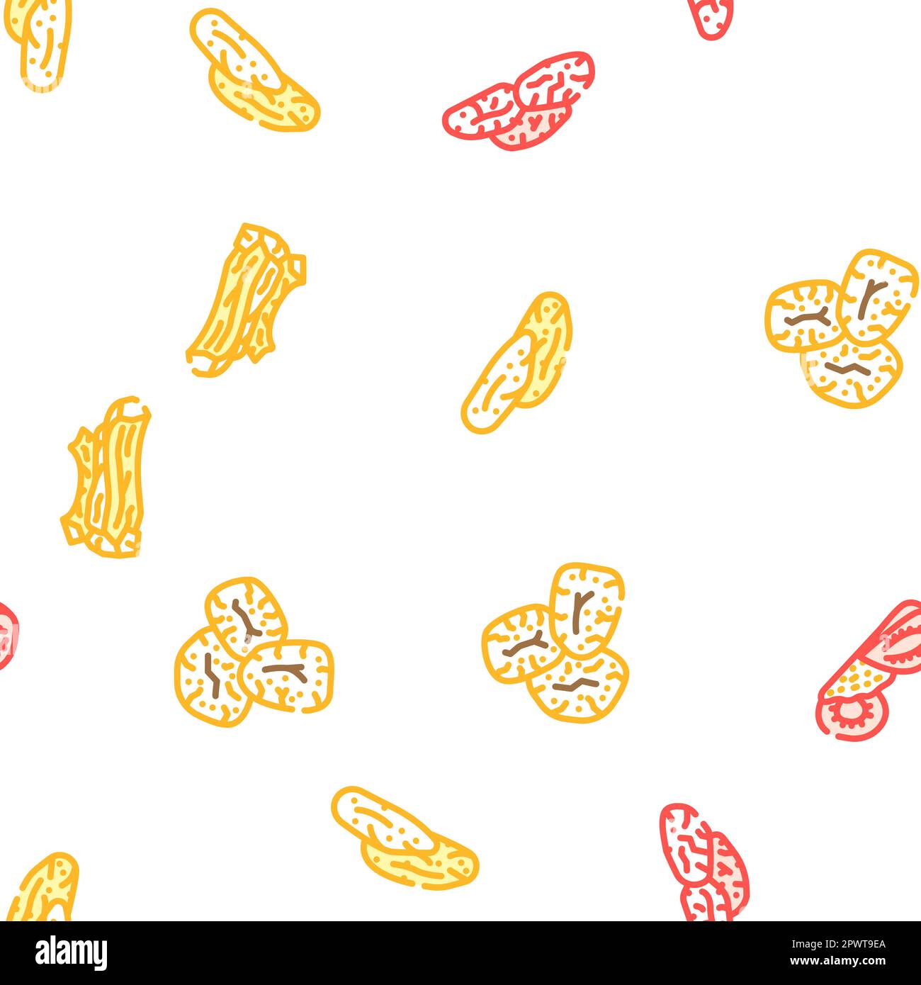 fruit dry snack nut mix vector seamless pattern thin line illustration ...