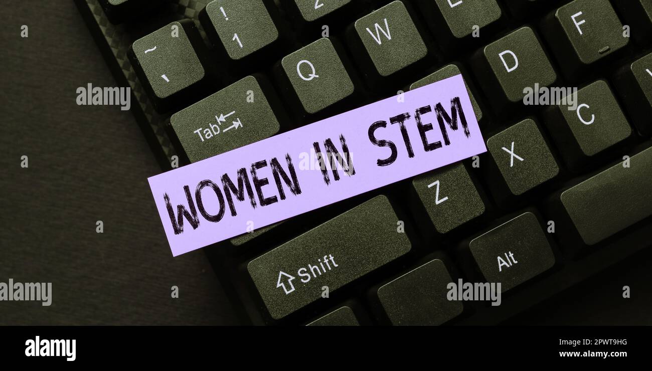 Conceptual display Women In Stem, Concept meaning Science Technology ...