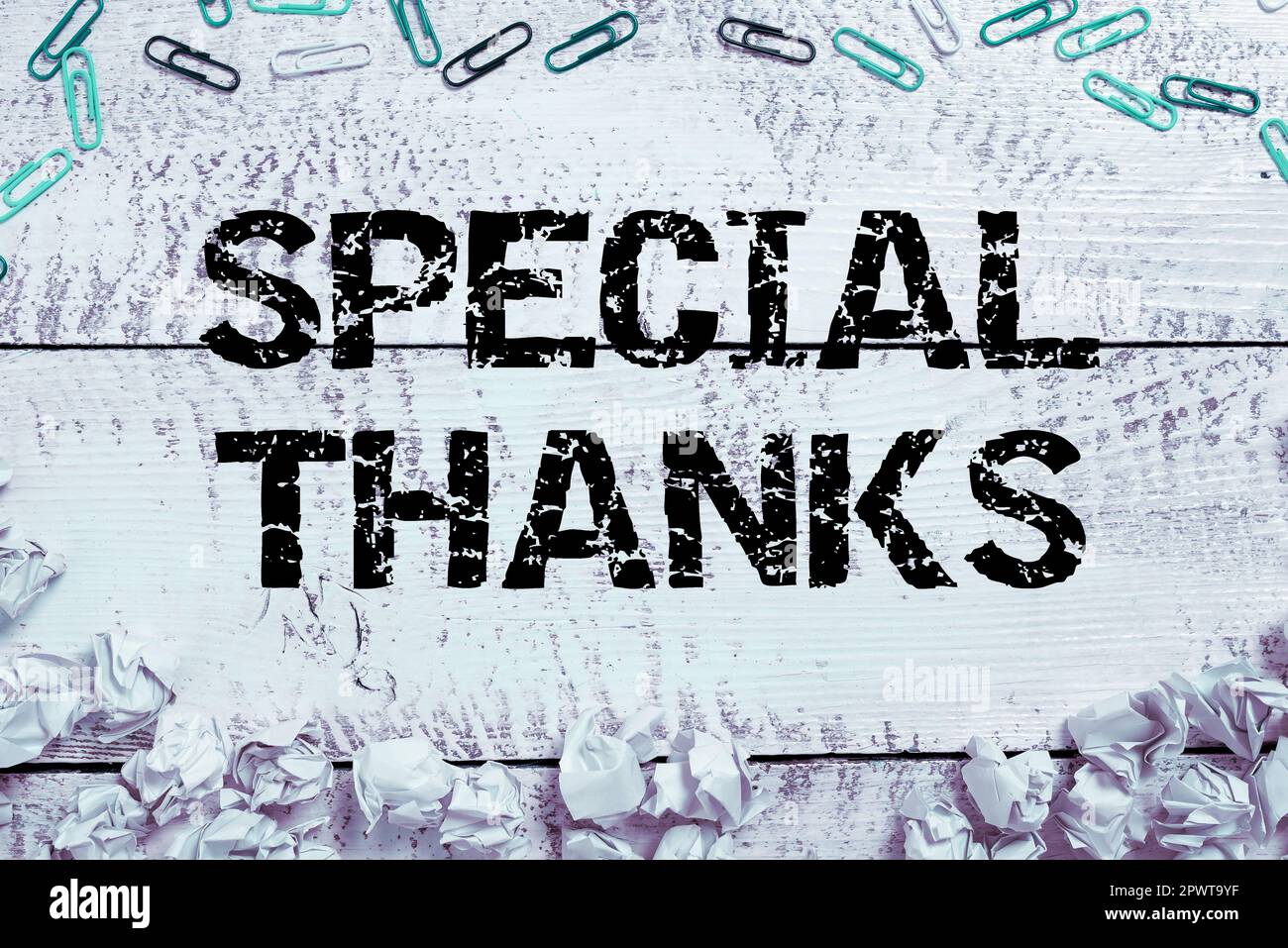 Text caption presenting Special Thanks, Internet Concept expression of ...