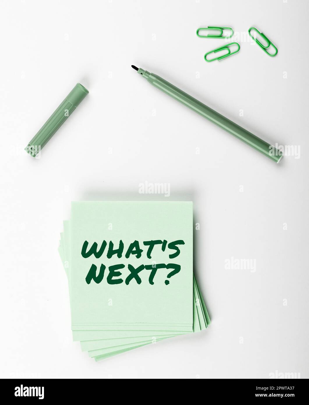 Text caption presenting What's Next, Concept meaning Get information ...