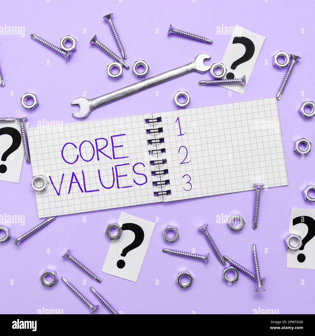 Sign displaying Core Values, Word for belief person or organization ...