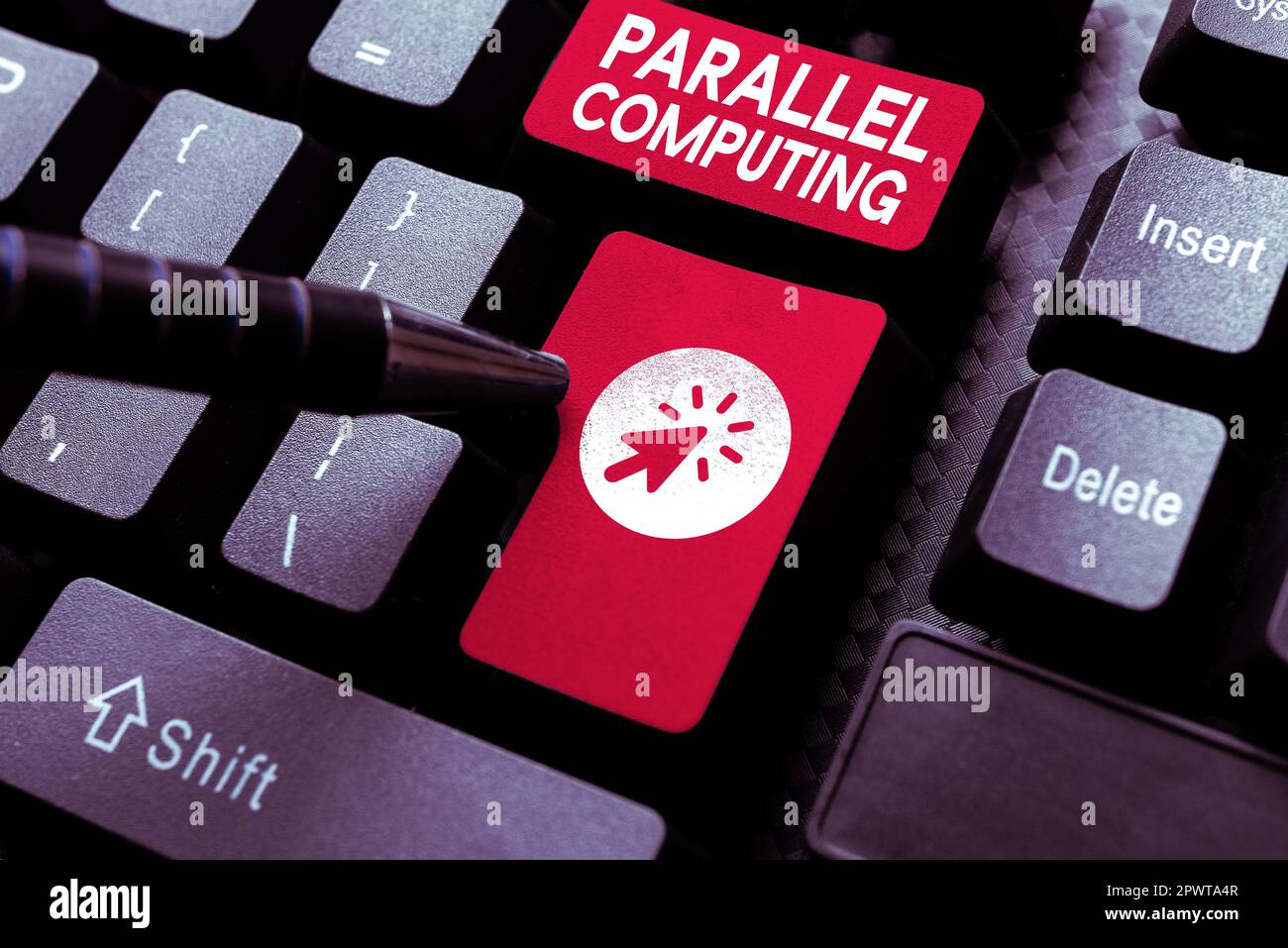 Conceptual caption Parallel Computing, Concept meaning simultaneous calculation by means of ...