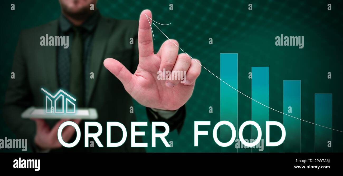 Handwriting text Order Food, Word for the process of requesting a ...