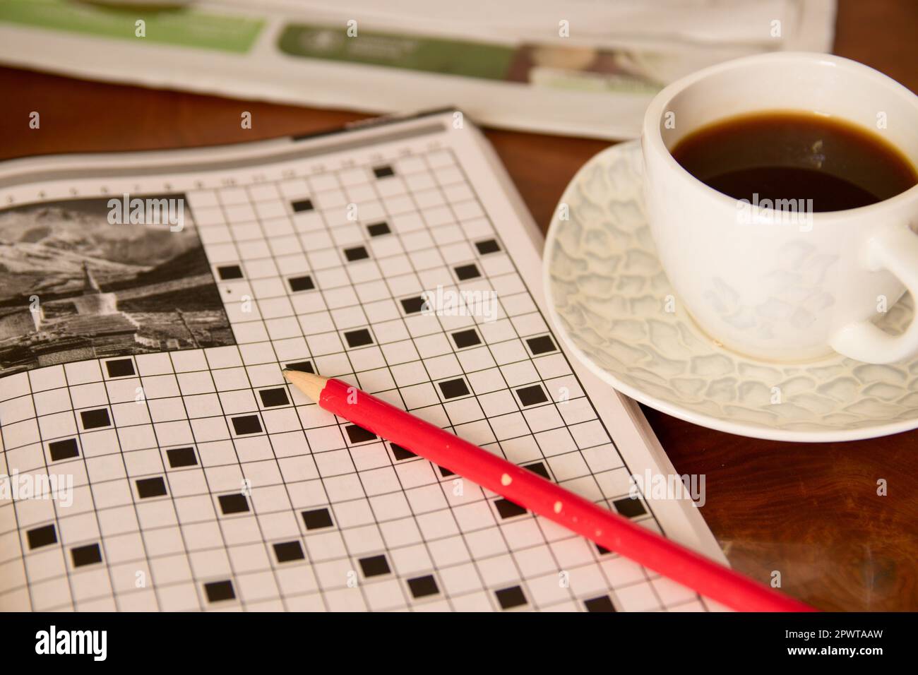 Crossword puzzle pen writing hi-res stock photography and images - Alamy