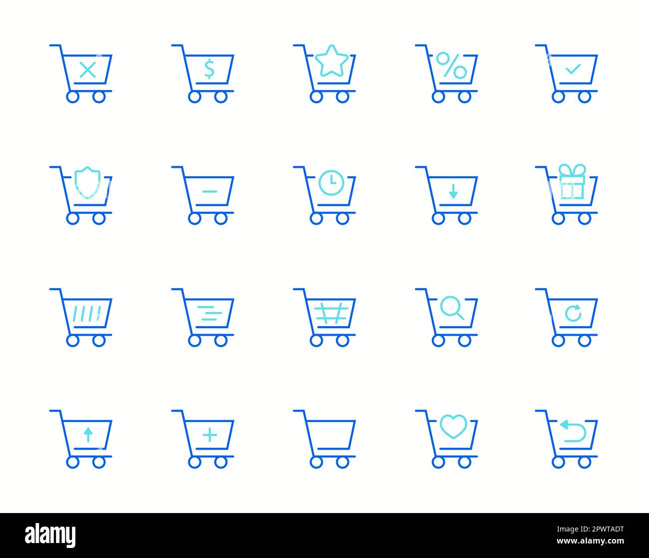 Set of shopping cart icons. Collection of web icons for online store ...
