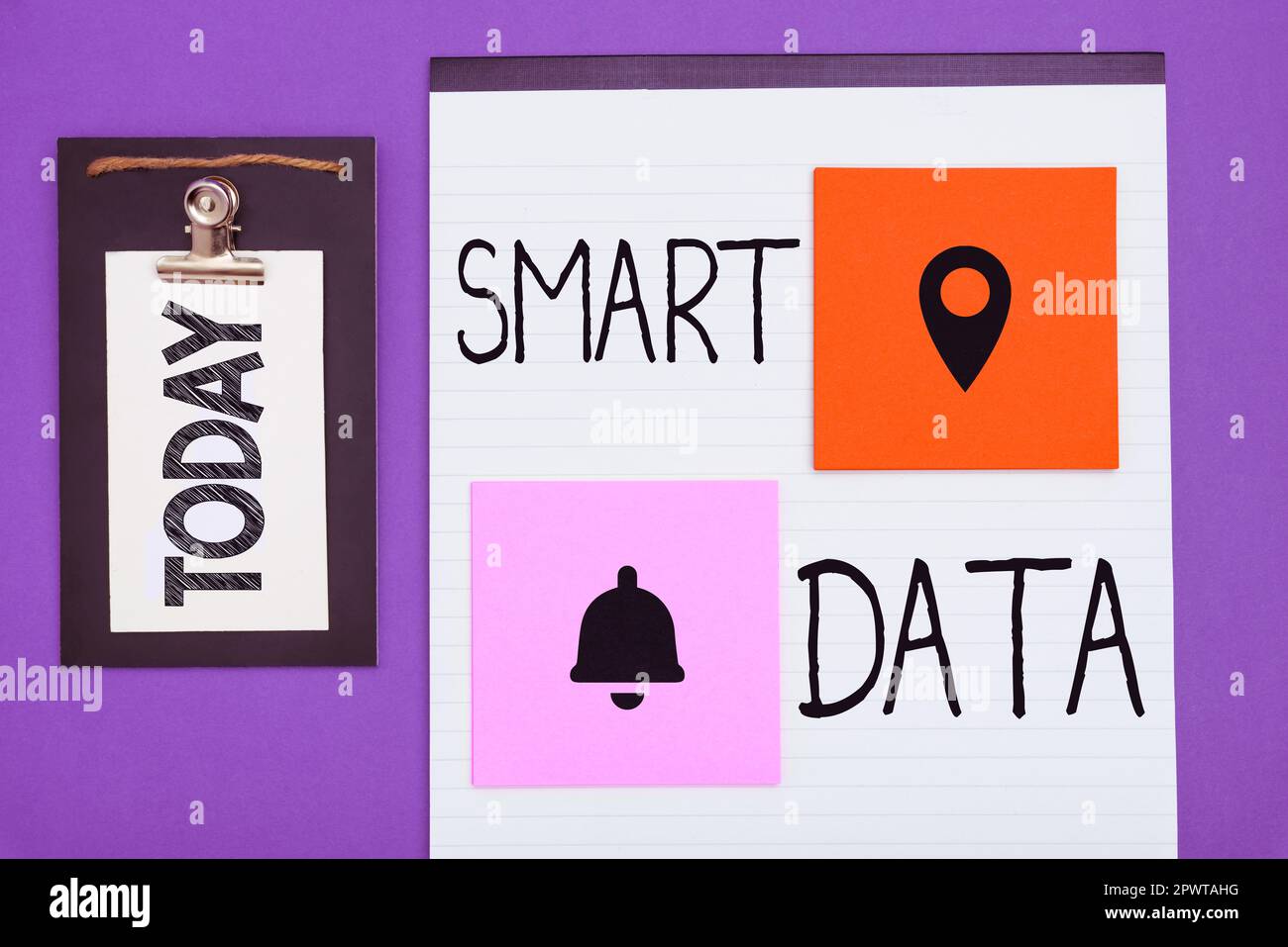 Sign displaying Smart Data, Word for digital information that is ...