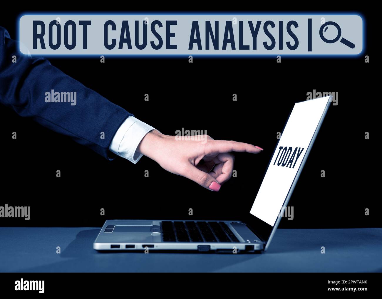 Text sign showing Root Cause Analysis, Concept meaning Method of Problem Solving Identify Fault ...