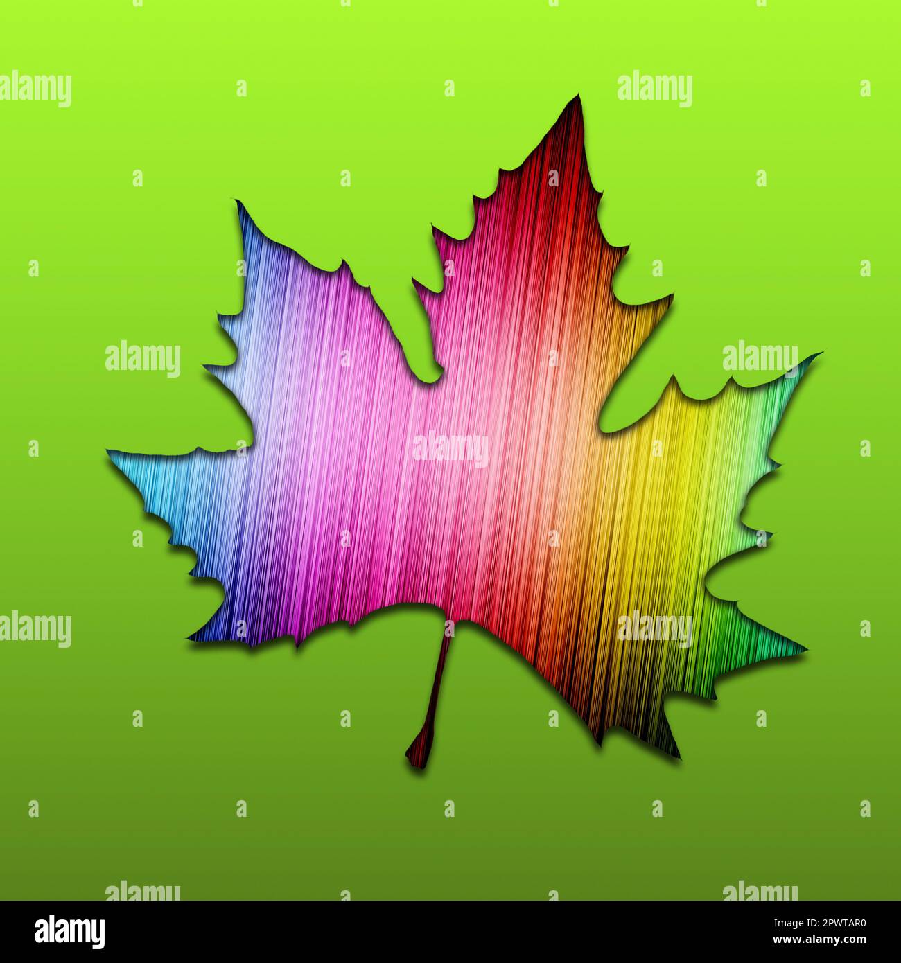 maple leaf filled with rainbow colors Stock Photo - Alamy