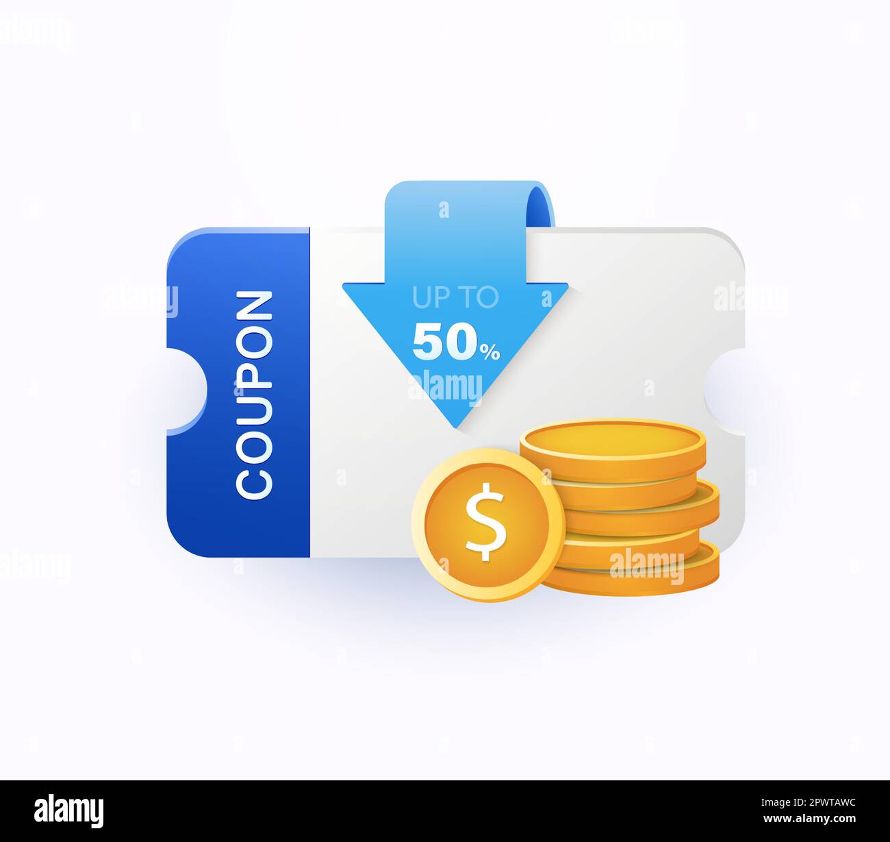 A collection of coupons that offer off 50 percent discount at a ...