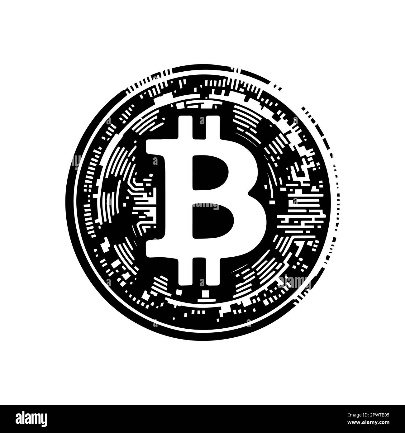 Stylish black logo bitcoin symbol on a white background - Vector ...