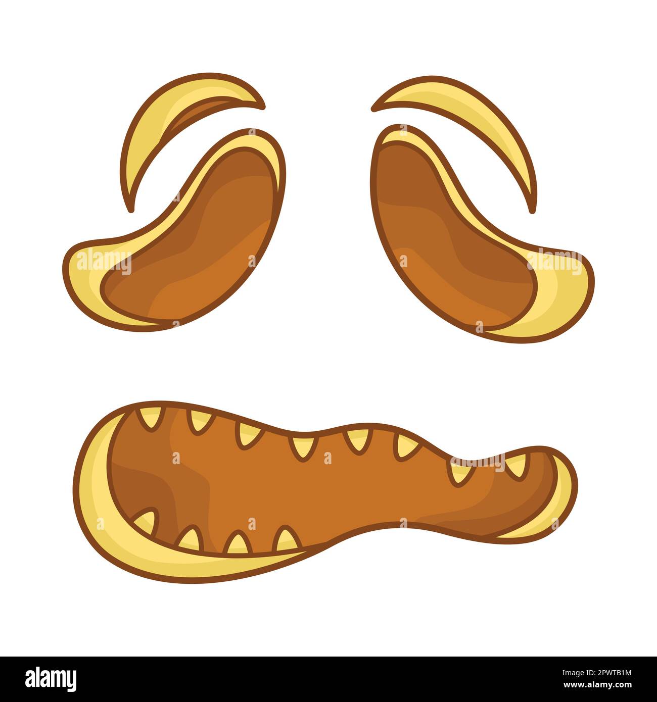 A sad suffering face for Jack the Lantern. Grimace. Funny facial ...