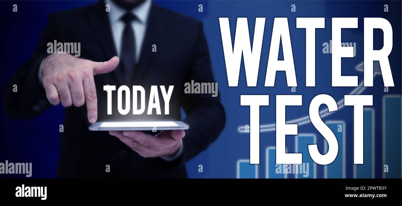 Conceptual display Water Test, Word for Sampling of various liquid ...