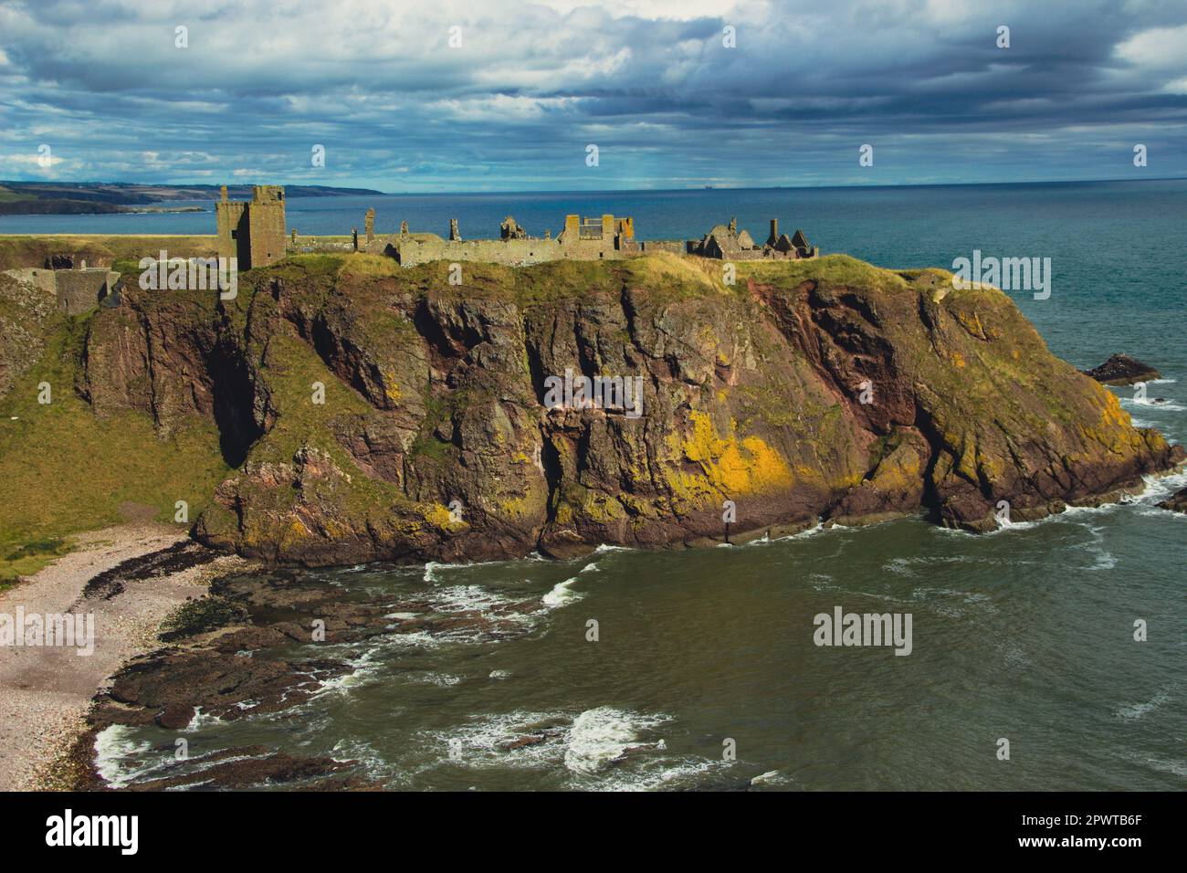 Dunnotar Castle in Stonhaven with views from afar Stock Photo - Alamy