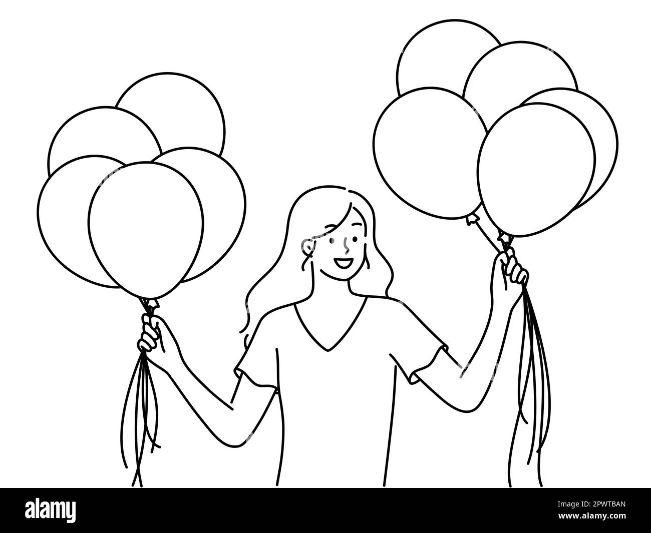 Balloons Black And White Drawings