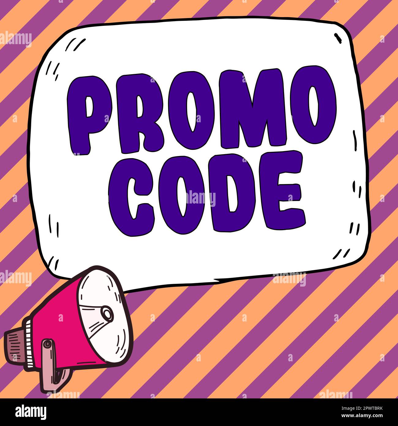 Text caption presenting Promo Code, Word for digital numbers that give ...