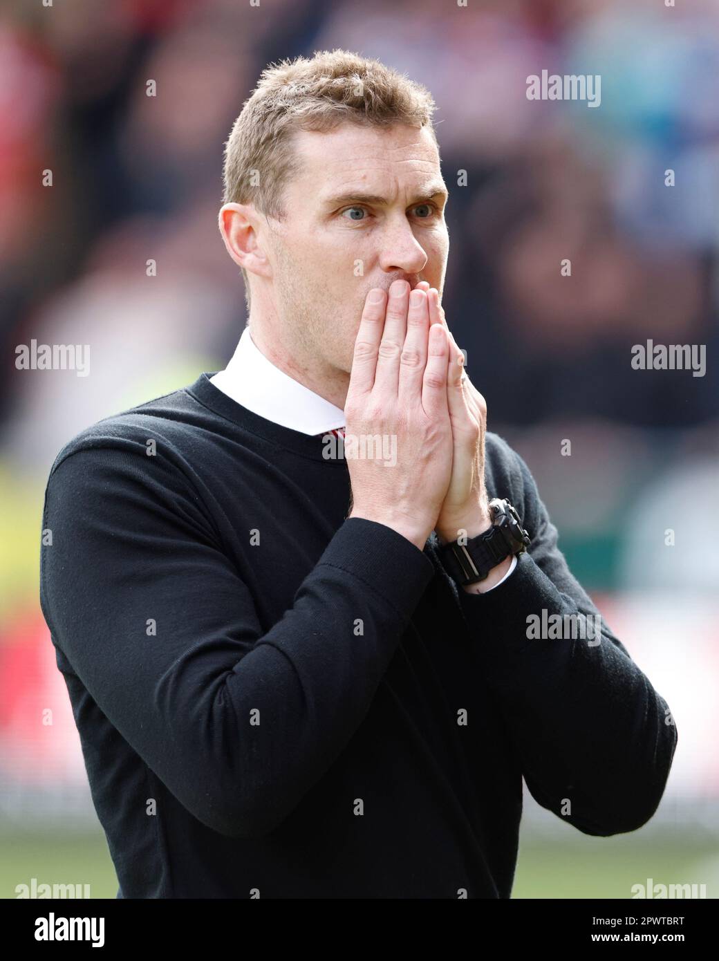 Rotherham United Manager, Matt Taylor, reacts after their sides victory ...