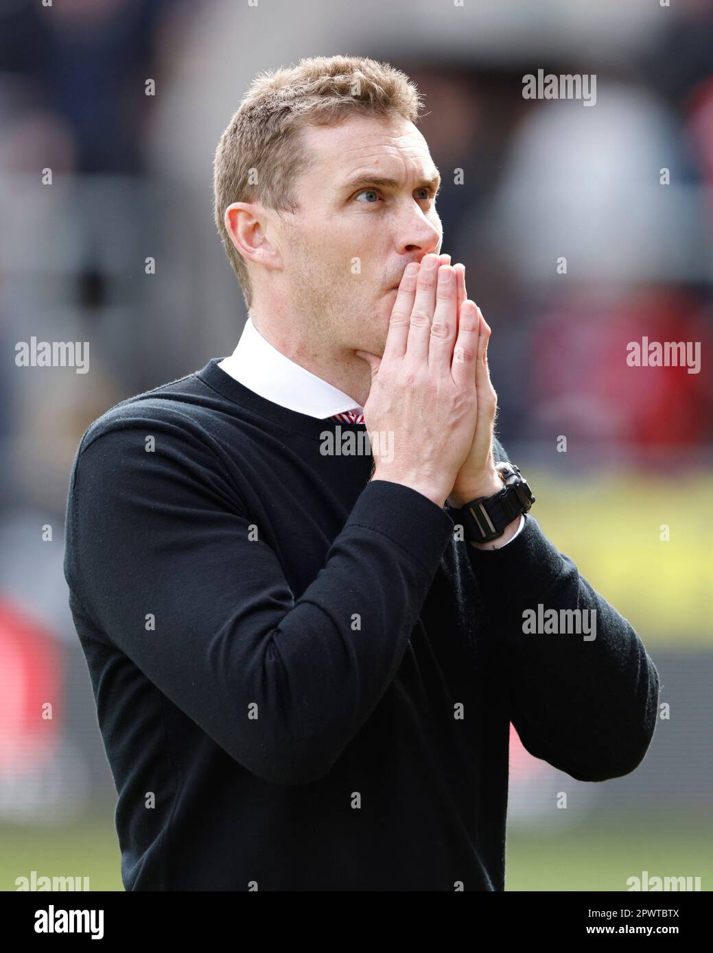 Rotherham United Manager, Matt Taylor, reacts after their sides victory ...