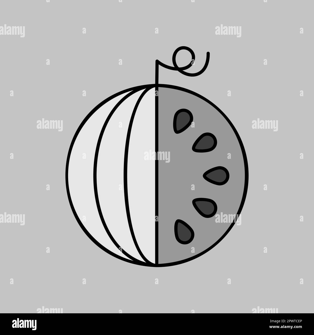 Watermellon vector grayscale icon. Graph symbol for food and drinks web ...