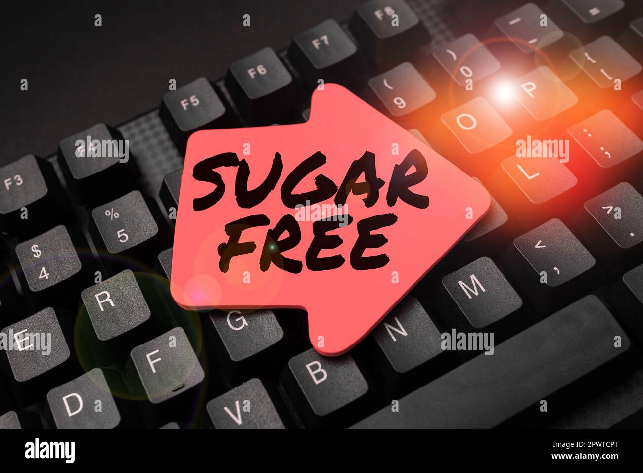 Conceptual display Sugar Free, Word Written on containing an artificial ...