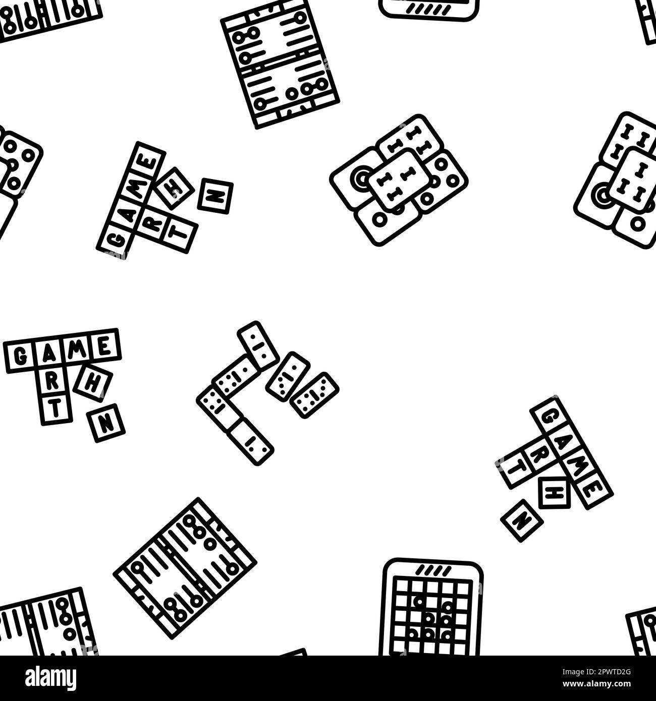 game board table play vector seamless pattern thin line illustration ...