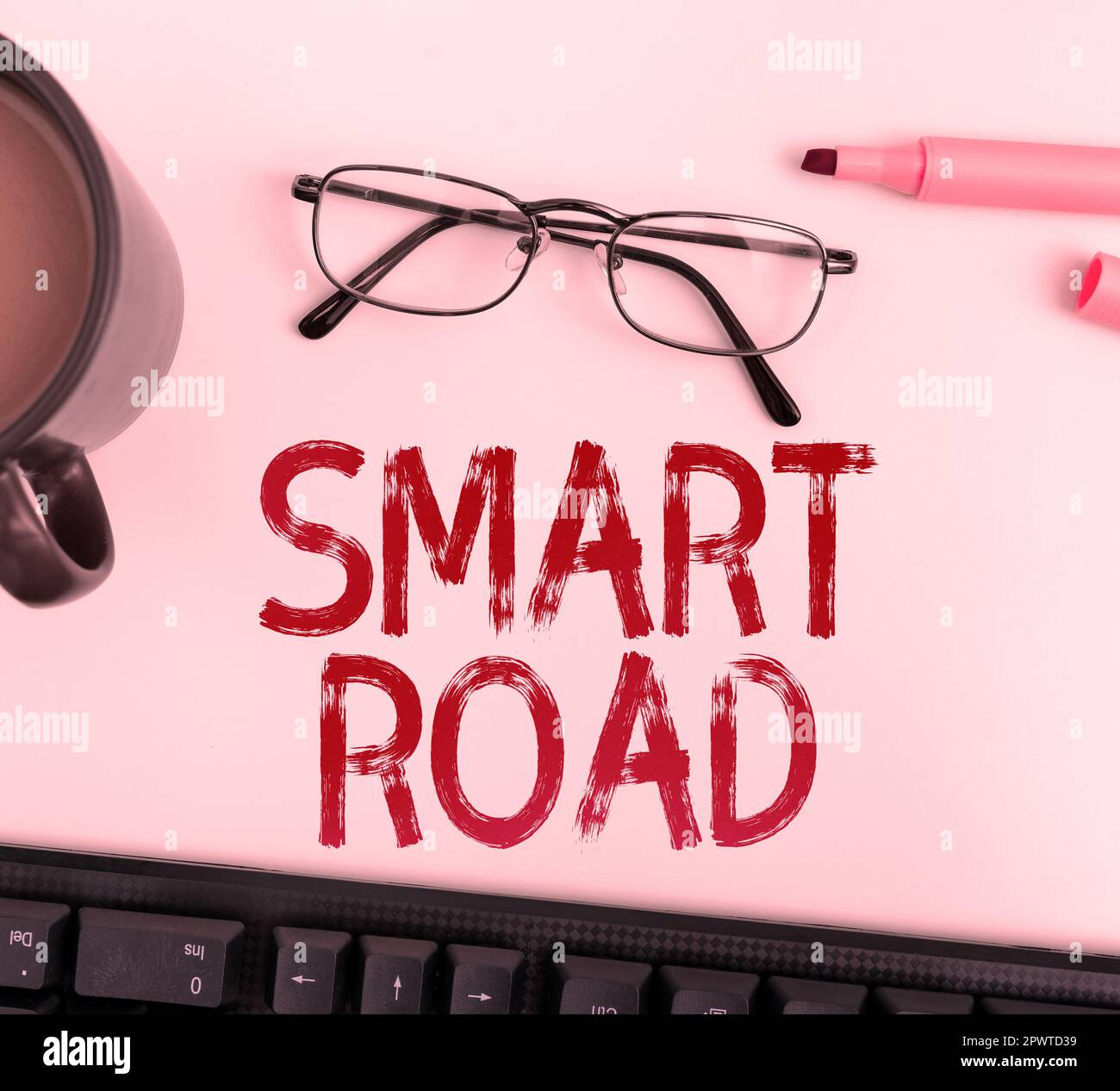 Sign displaying Smart Road, Word for number of different ways ...