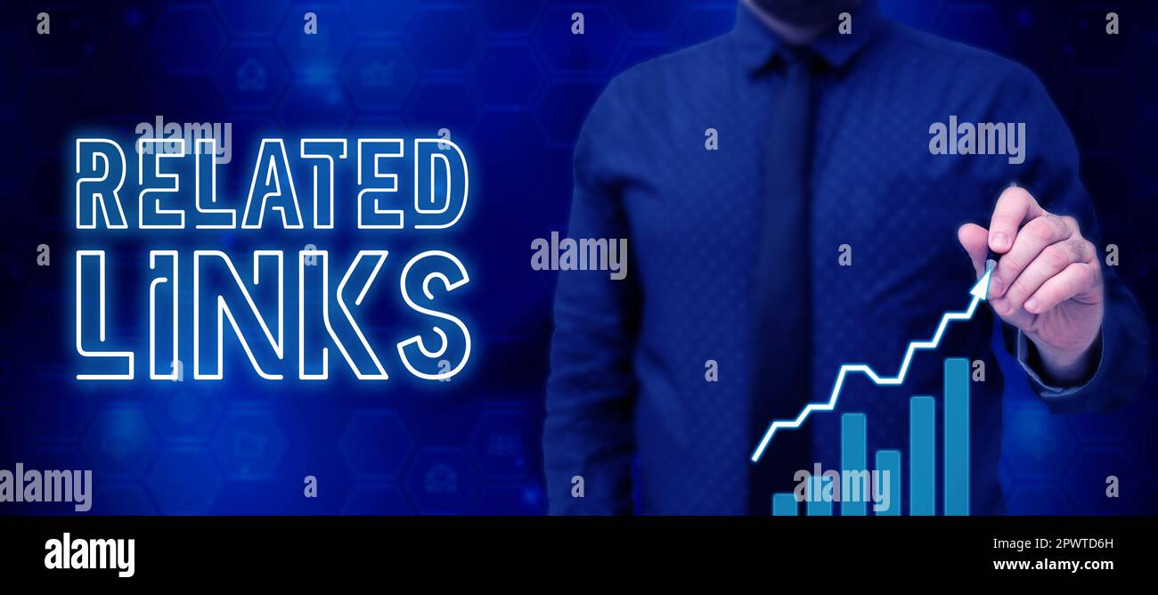 Conceptual display Related Links, Business idea Website inside a ...