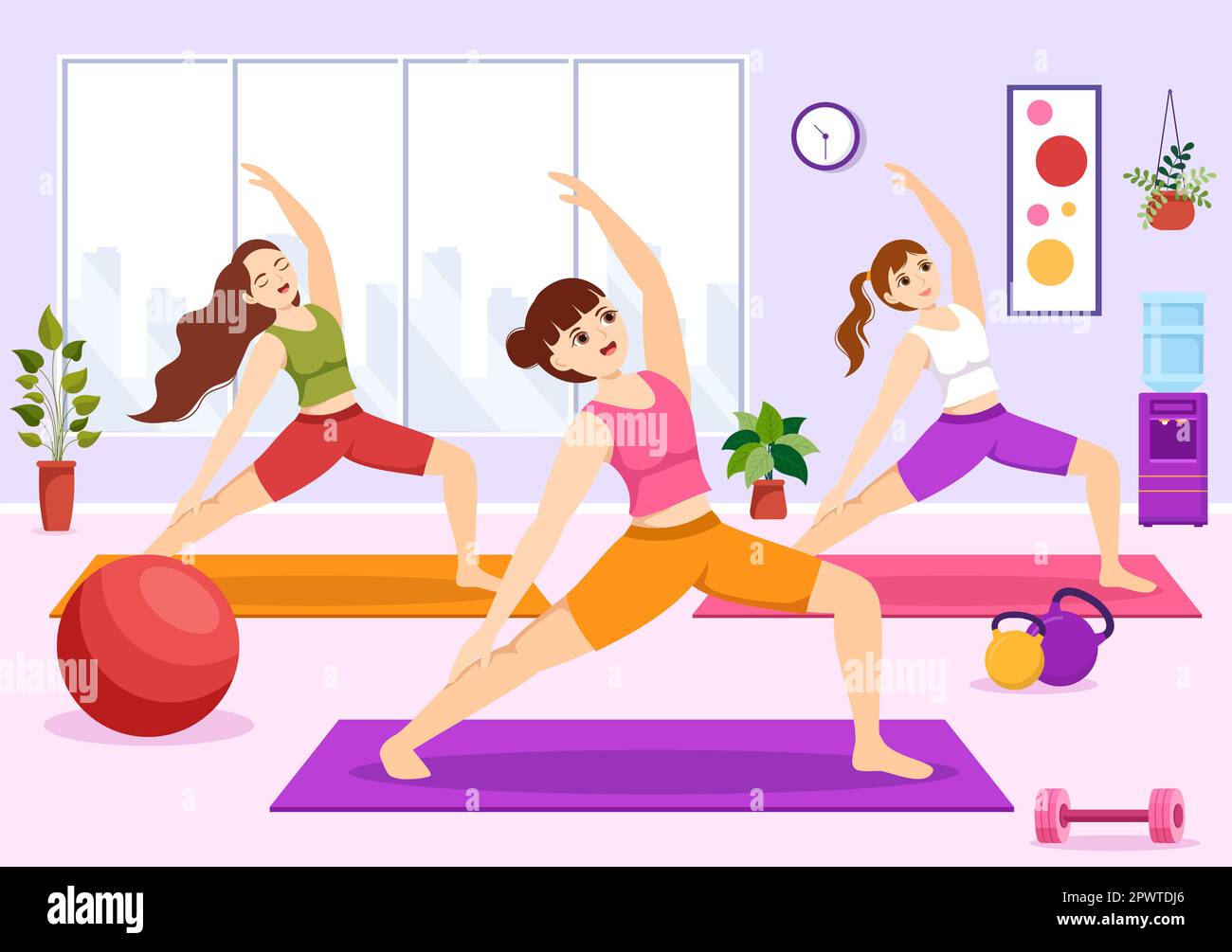 Yoga and Meditation Practices Illustration with Health Benefits of the ...