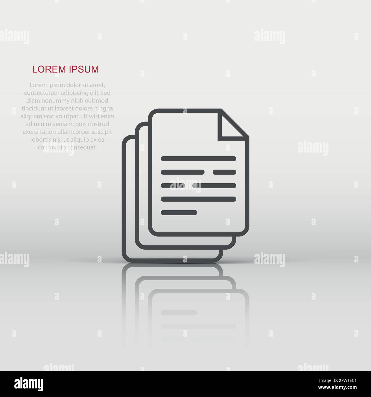 Vector document icon in flat style. Paper sheet sign illustration ...