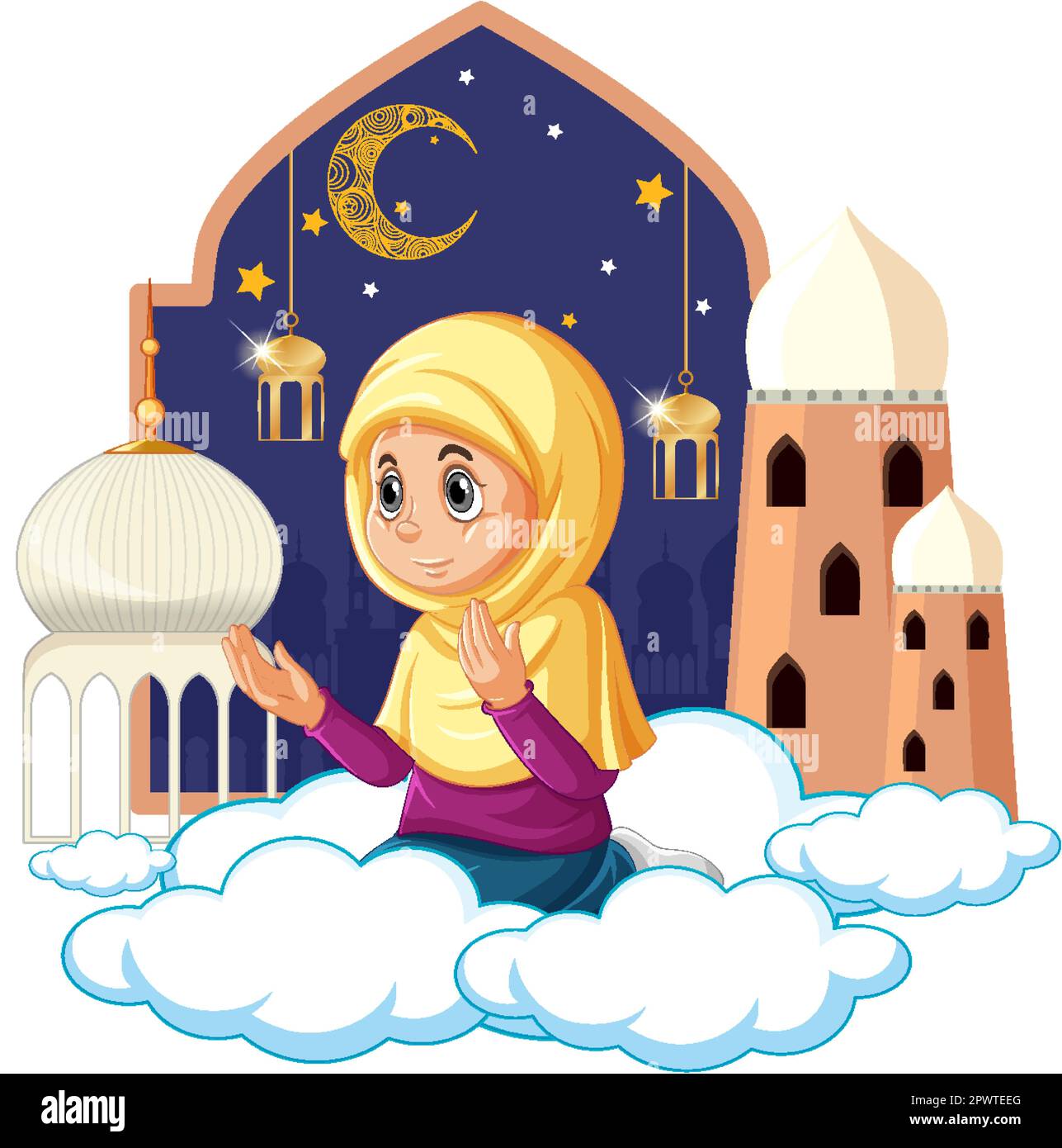Muslim Cartoon Praying God Cartoon Clipart PNG Images, To God Cartoon,