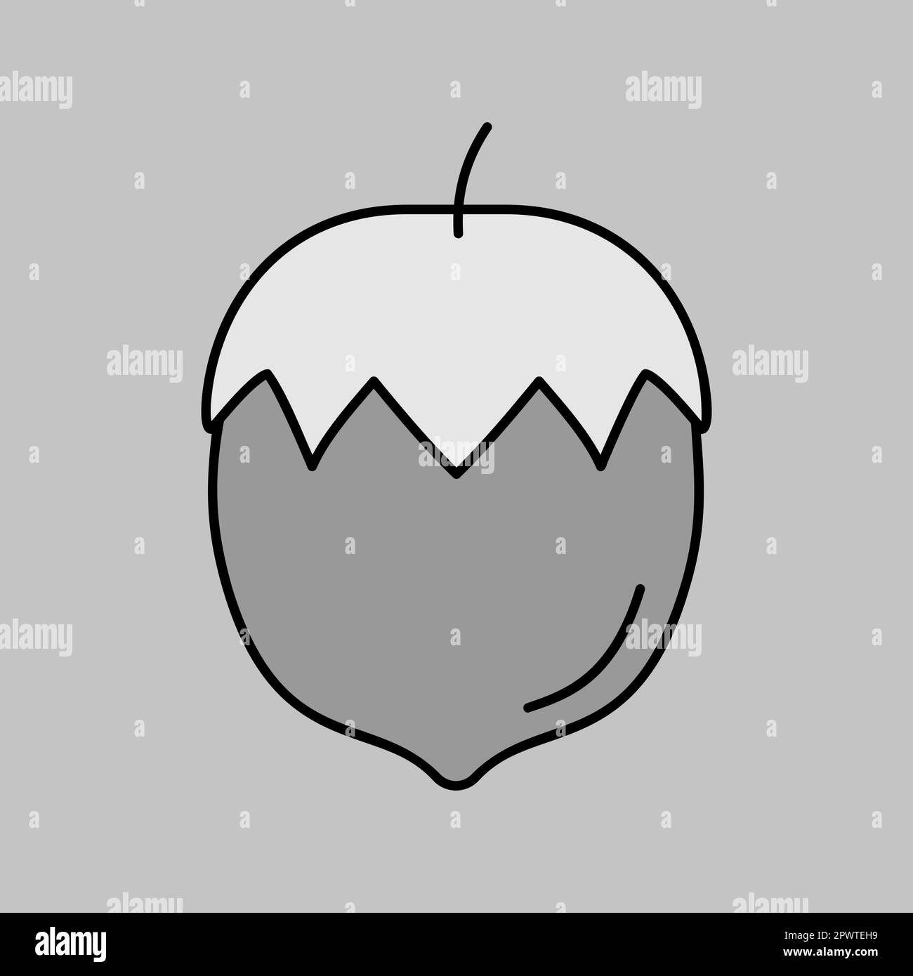 Hazelnut vector grayscale icon. Graph symbol for food and drinks web ...
