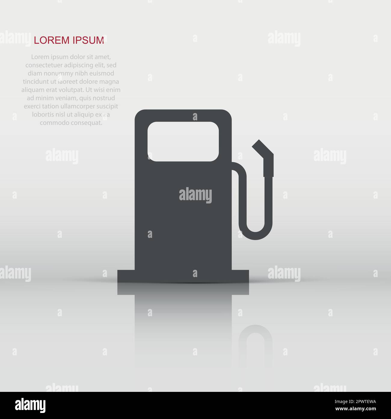 Vector fuel gas station icon in flat style. Car petrol pump sign ...