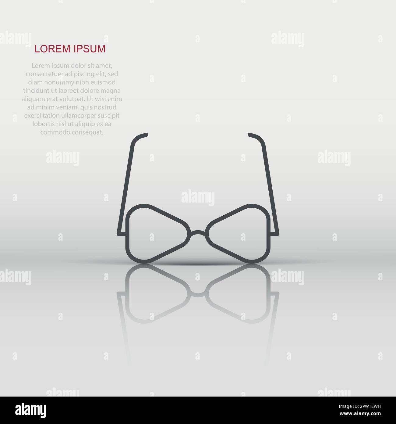Vector sunglasses icon in flat style. Eyewear sign illustration ...