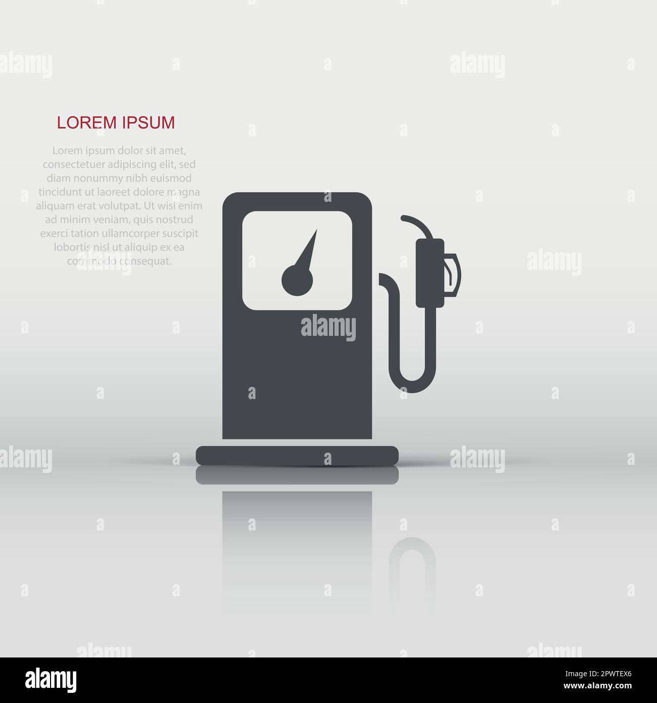 Vector fuel gas station icon in flat style. Car petrol pump sign ...