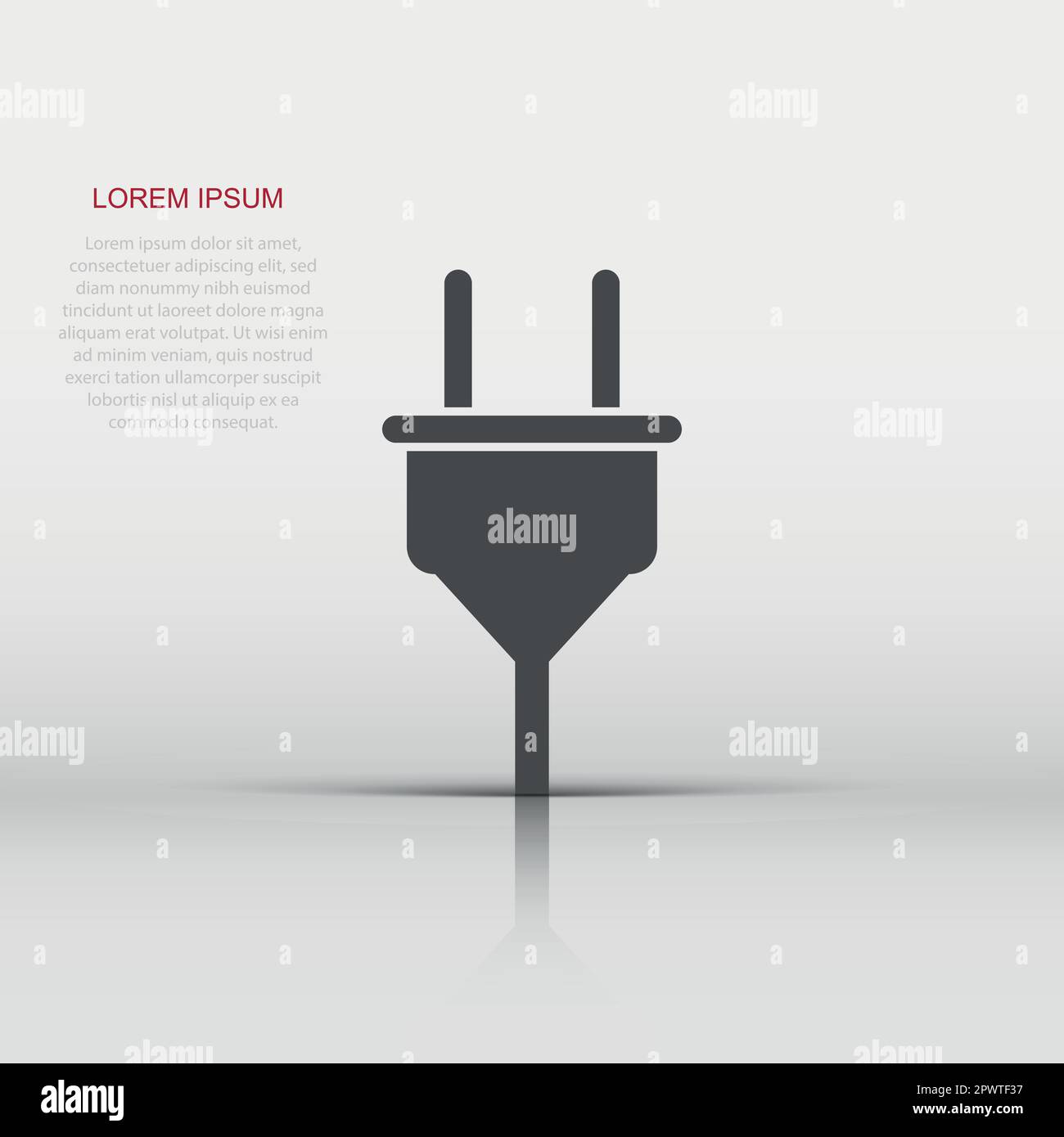 Vector electric plug icon in flat style. Power wire cable sign ...