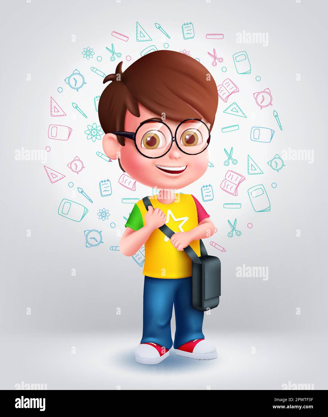 School boy character vector design. Back to school with cute, young and ...