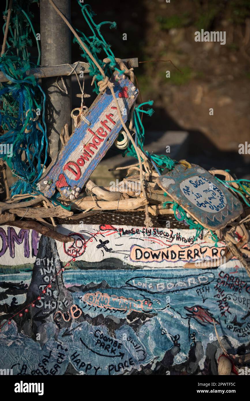 Outdoors art installation sculpture using driftwood and netting at ...