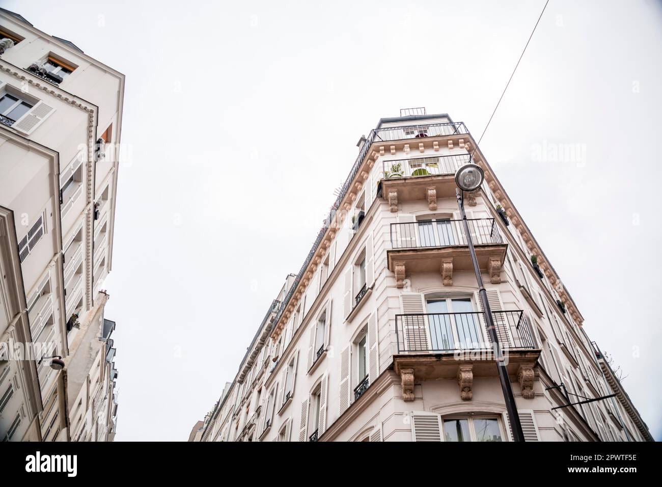 General street view from Paris, the French capital. Typical French ...