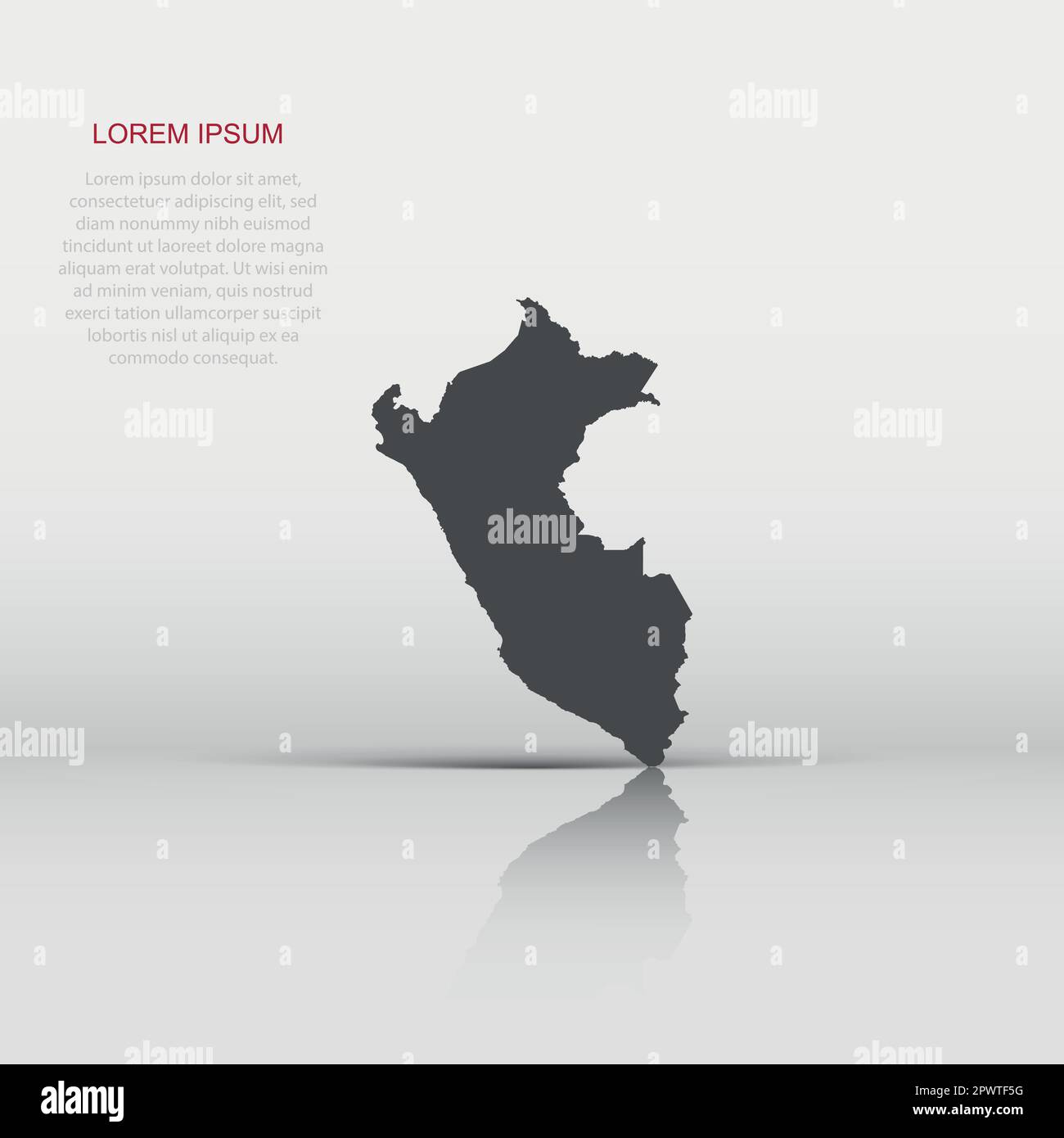 Vector Peru map icon in flat style. Peru sign illustration pictogram ...