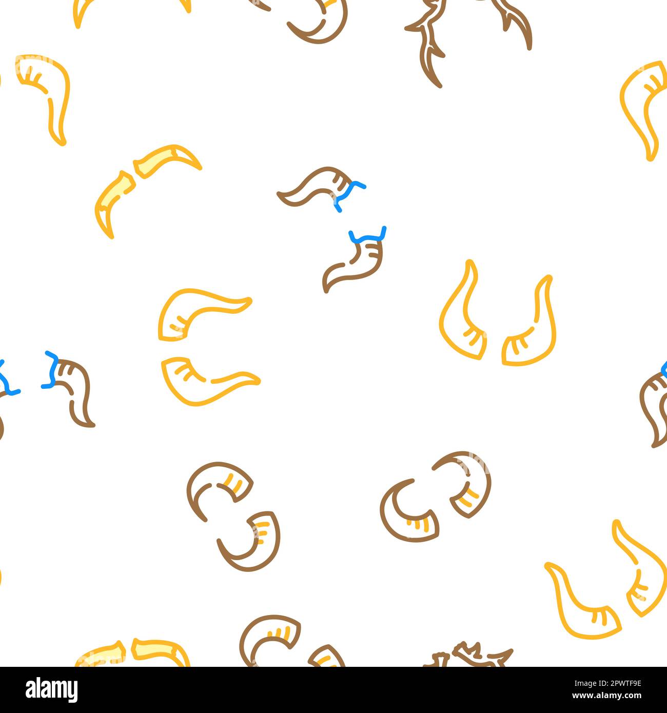 horn animal head wild vector seamless pattern thin line illustration ...