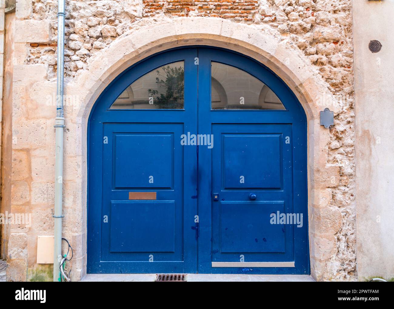 Old and beautiful blue door, classic architectural detail Stock Photo ...