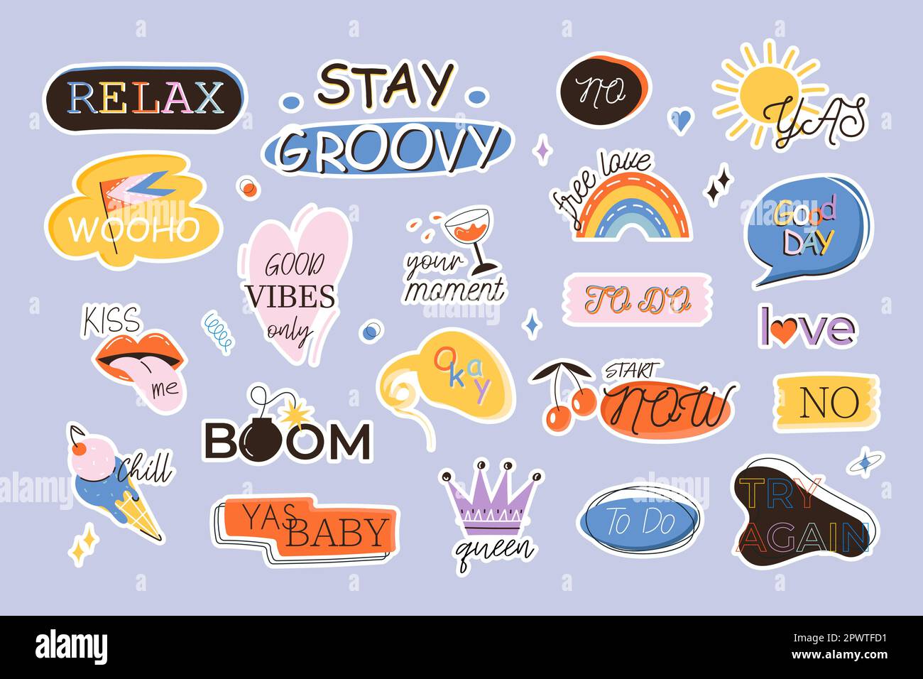 Sticker colorful emoticon face Stock Vector Images - Alamy