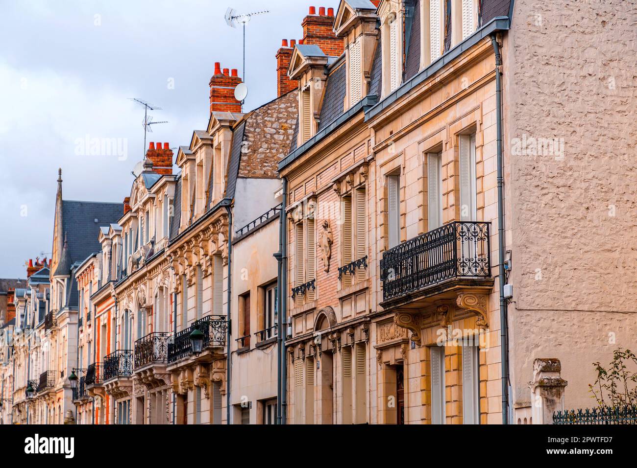 Street view with typical architecture in Orleans, the prefecture of the ...